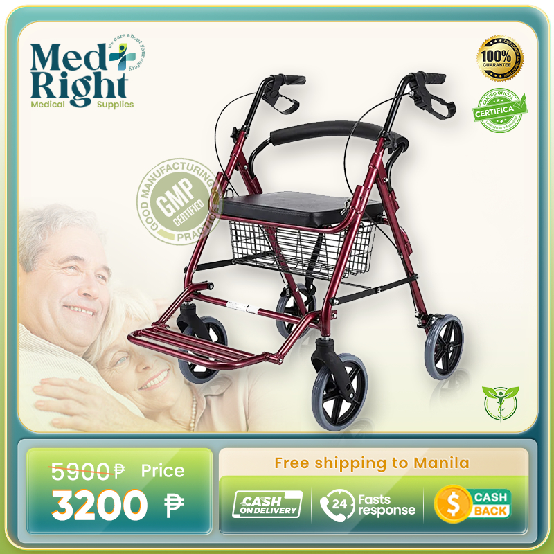 Rollator Walker with/without Footrest Medical Mobility Aid, Adjustable ...
