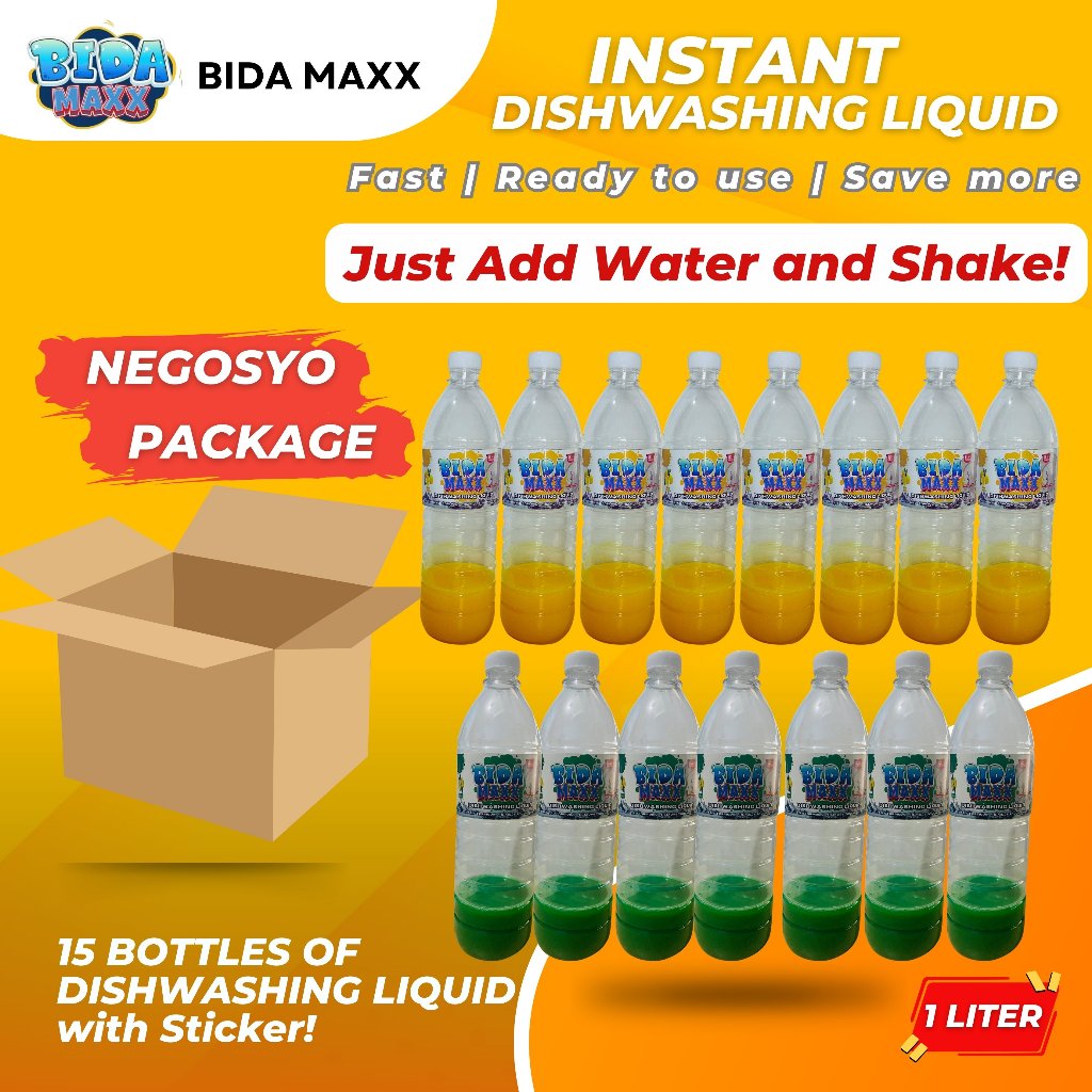 BIDA MAXX Negosyo Pakcage Instant Tipid Dishwashing Liquid DIY- Add ...