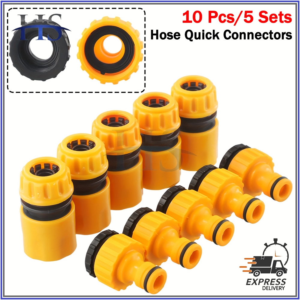 10 Pcs/5 Sets Hose Quick Connectors: 3/4" & 1/2" Car Washing Hose ...