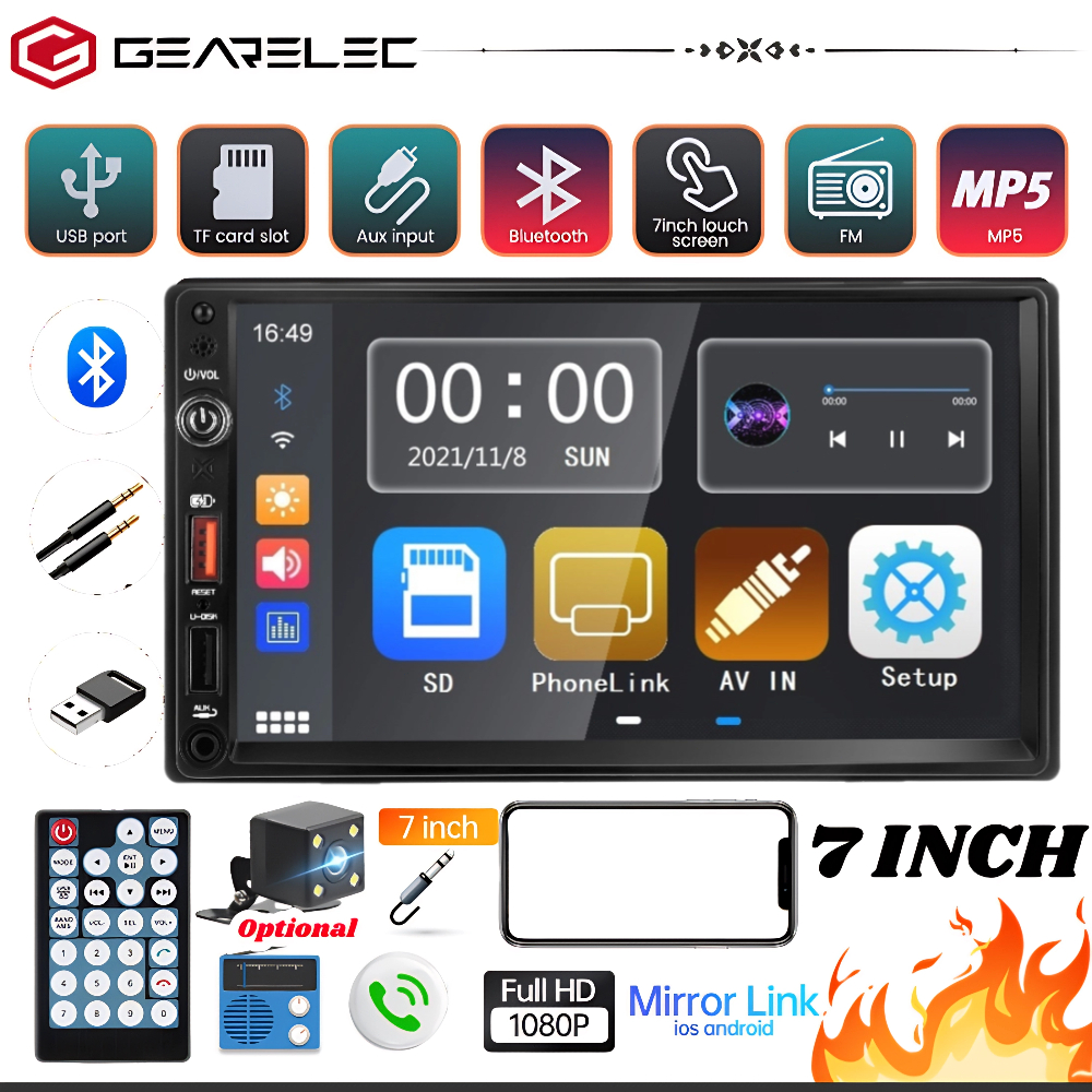 GEARELEC 2 Din Car Stereo With Bluetooth Car RadioTouch Screen Monitor ...
