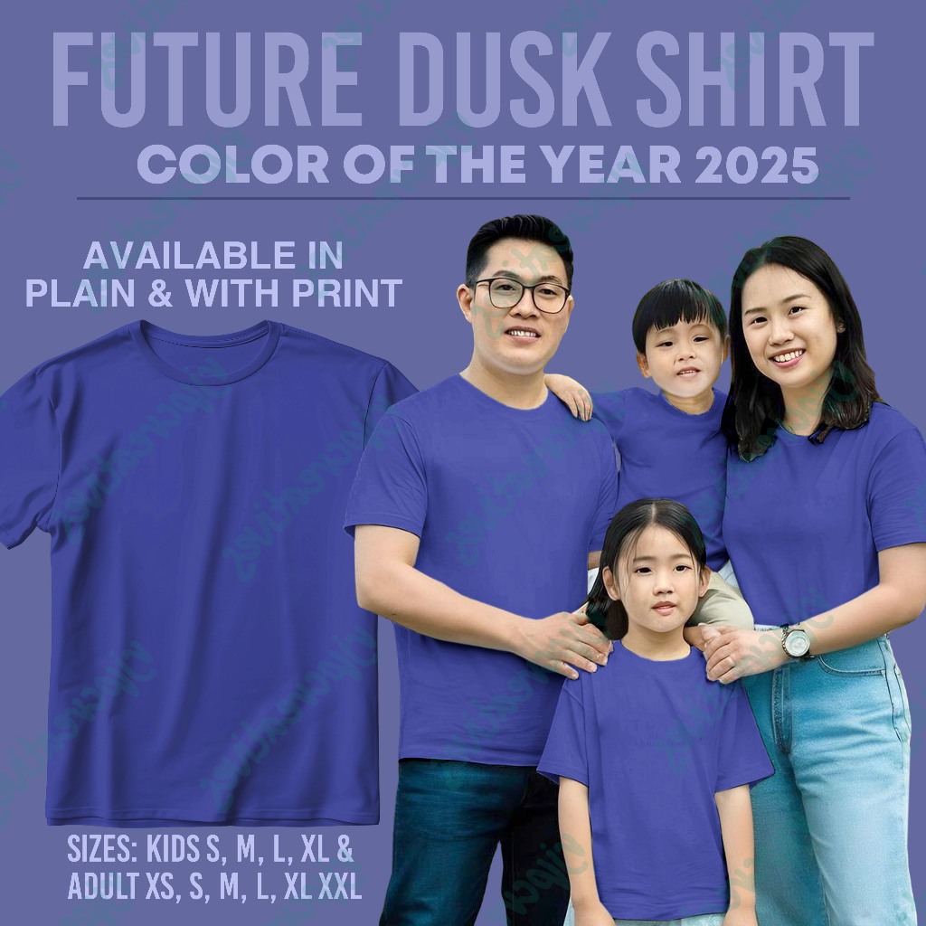 Future Dusk - Plain Shirt - 2025 Color of the New Year - Adults Kids ...