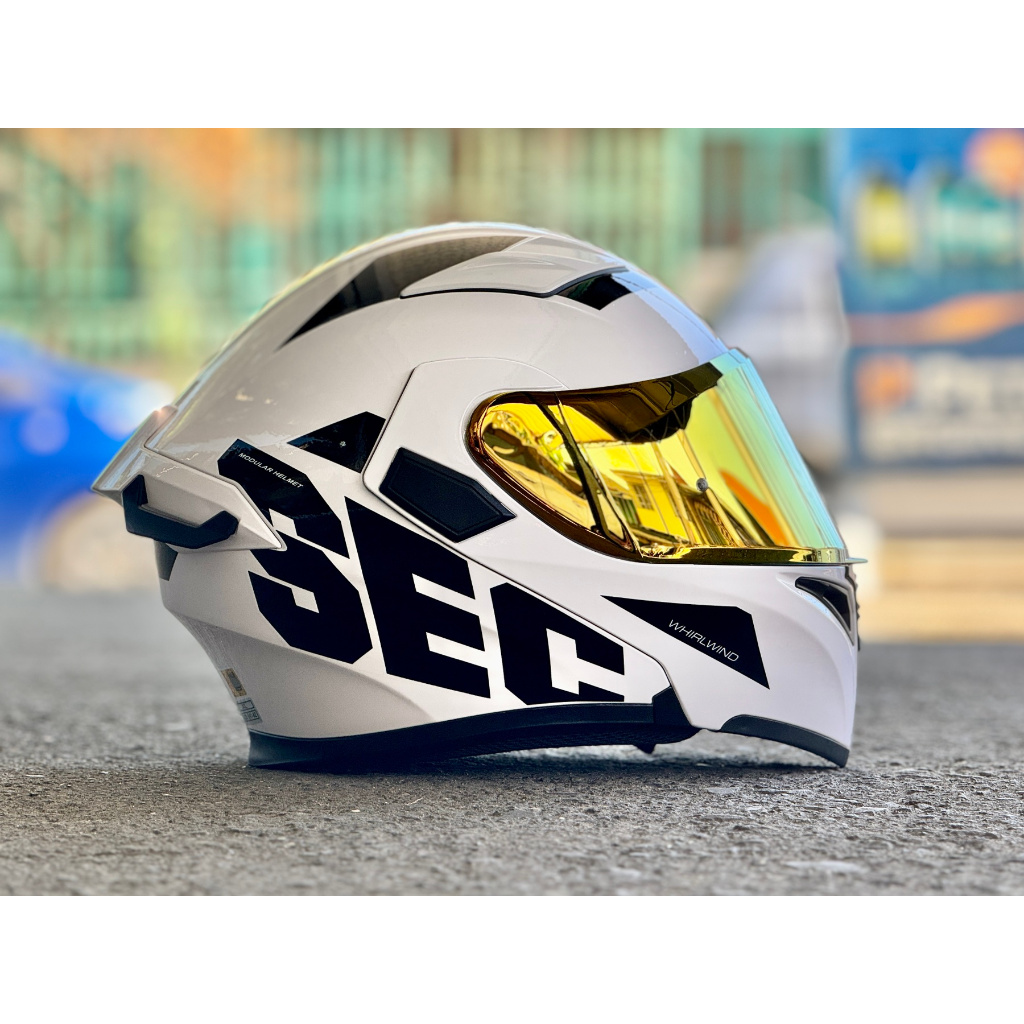 SEC Whirlwind Brand Modular Dual Visor Helmet with Free Extra Clear ...