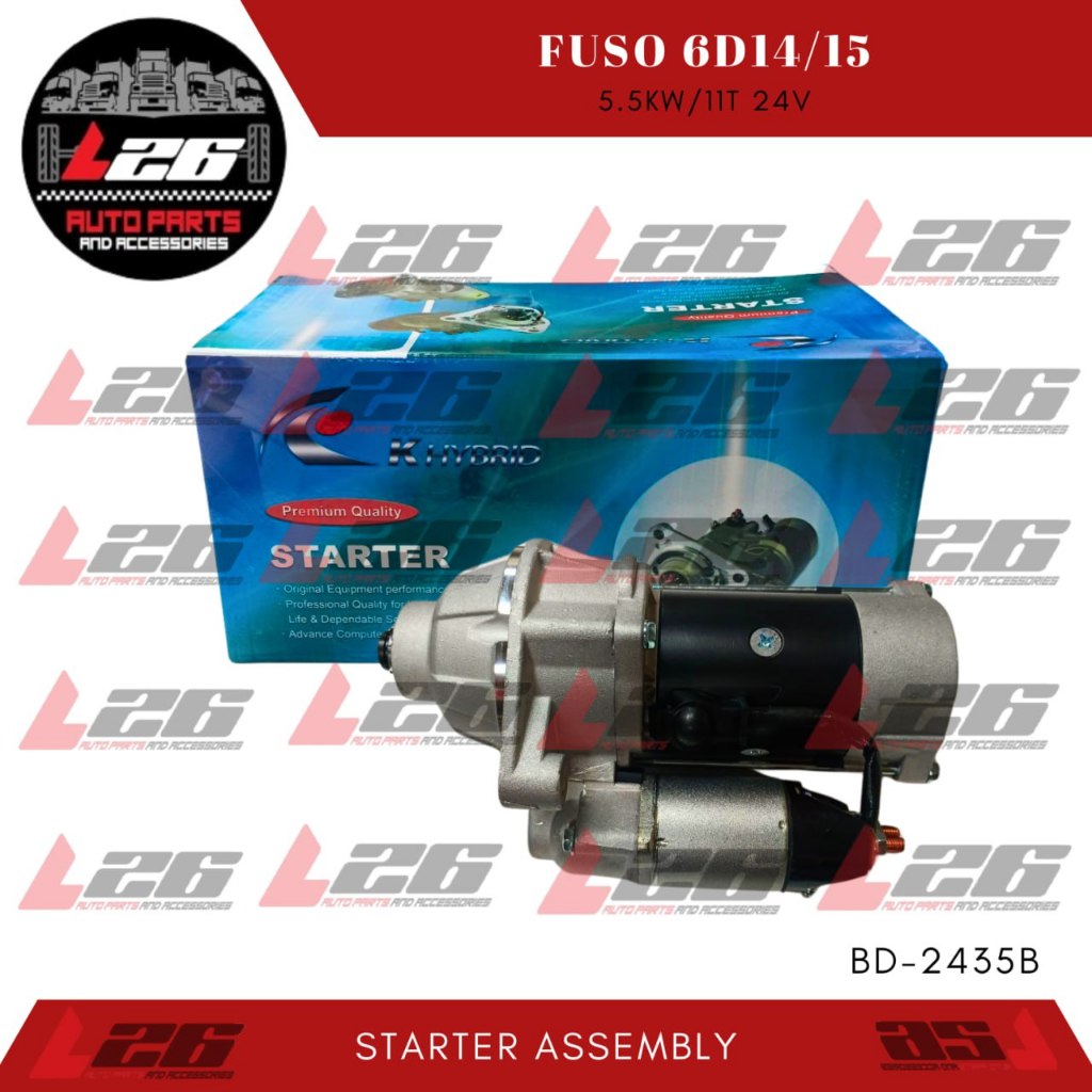 Mitsubishi Fuso 6D14 6D15 STARTER ASSEMBLY 5.5KW 11T 24V BD-2435B ...