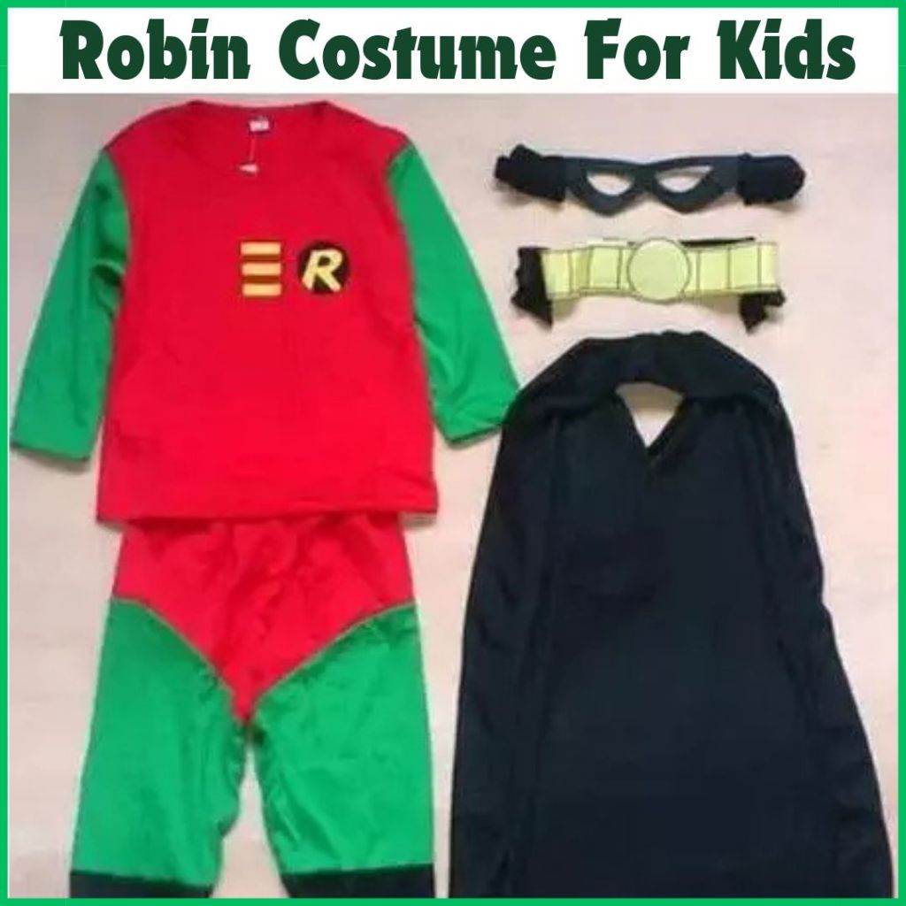 Robin Costume for Kids (2-7 Years) Superhero Dress-Up Outfit with Cape ...