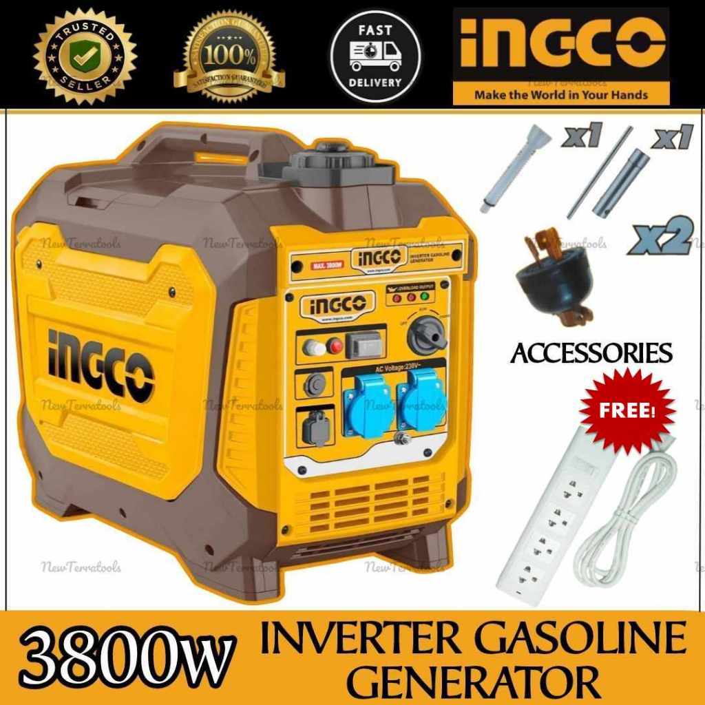INGCO Inverter Gasoline Generator Silent Type 3800w 4.0KVA GEI40006-5P ...