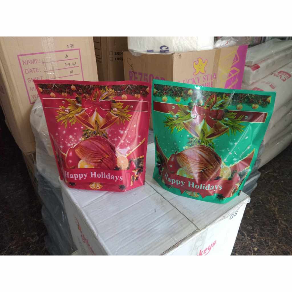 50pcs Christmas HAM BAG Red and Green Design | Shopee Philippines