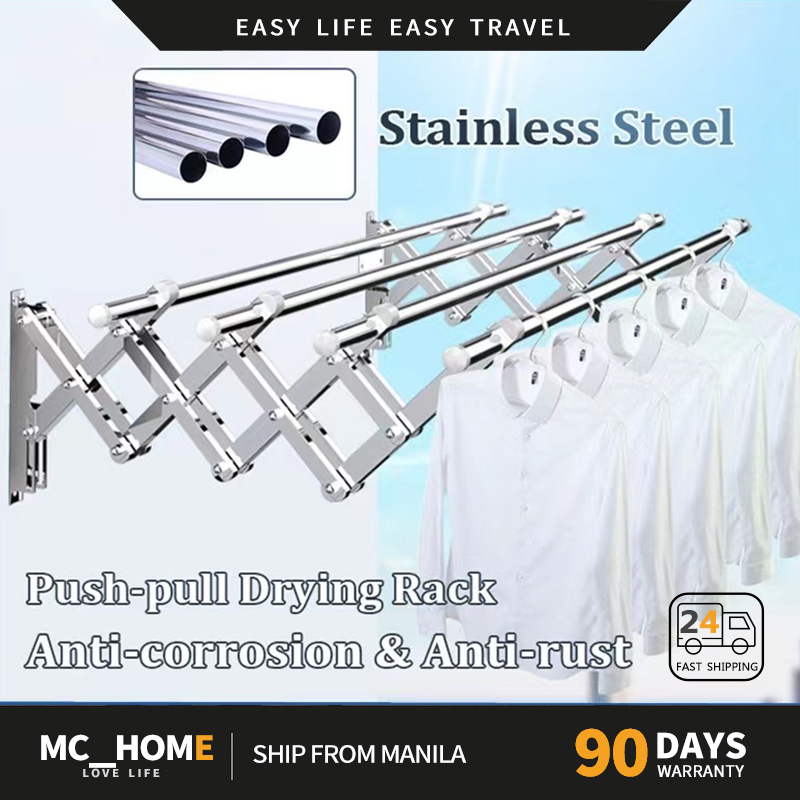 MC 4 space-saving clothes line retractable clothesline outdoor ...