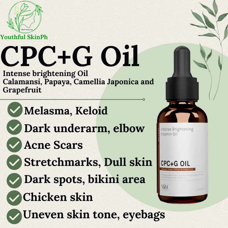 CPC+G Oil Brightening underarm face body V&M Naturals (assorted) | Shopee Philippines