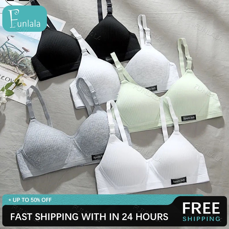FUNLALA Wireless Bra 3pcs Thin Cotton Without Steel Ring Push Up Bra ...