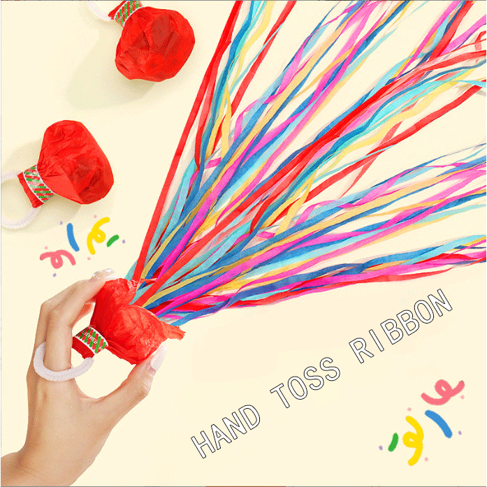 10pcs Colorful Hand Throw Streamer Romantic colorful ribbon party ...