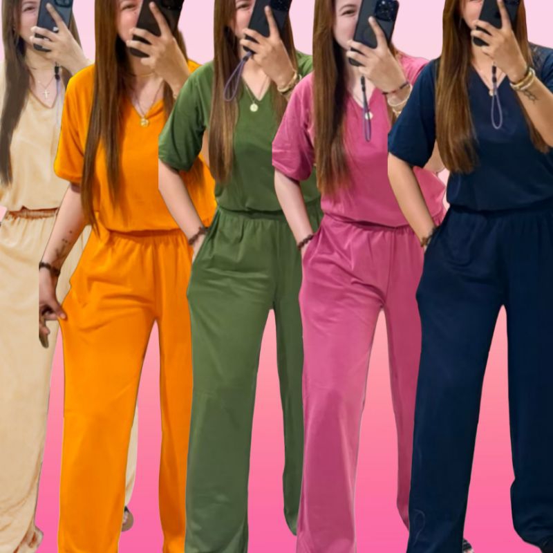 V-neck SQUAREPANTS TERNO FIT UP TO 2XL FRAME | Shopee Philippines