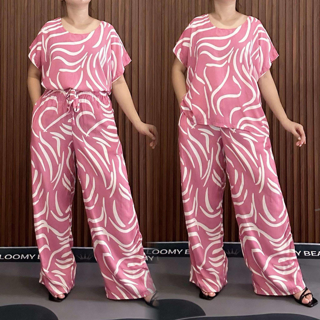 Challis Blouse Squarepants Terno w/ 2 Side Pockets Senepa Print ...