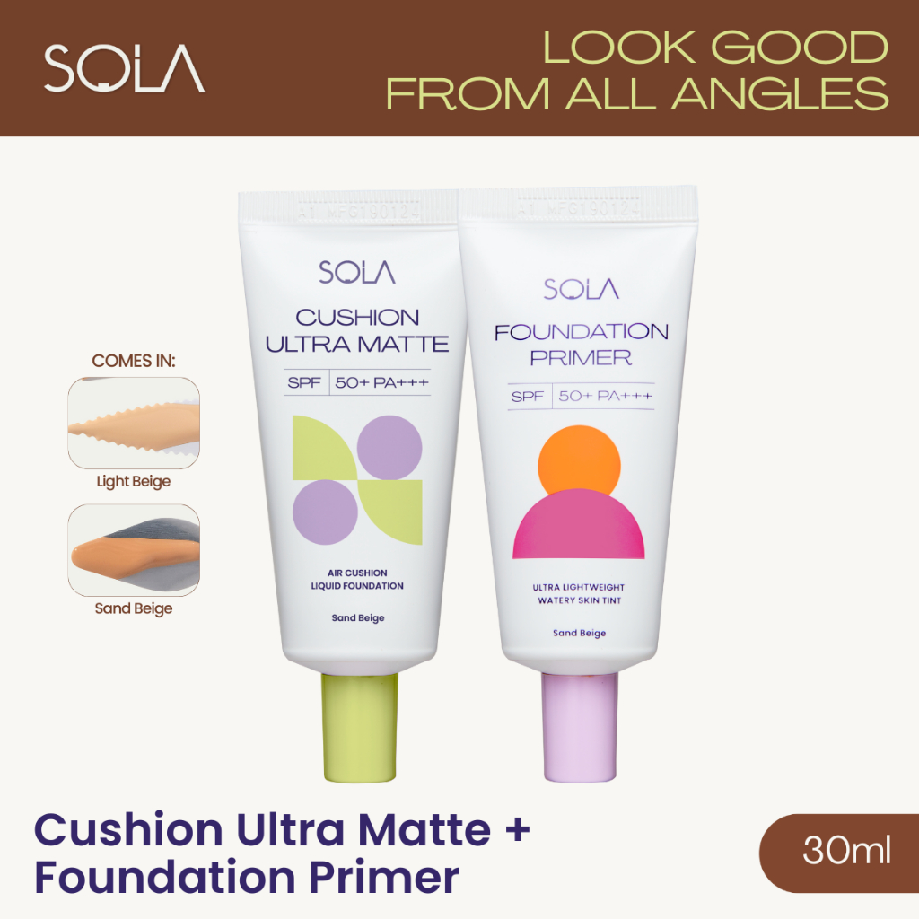 SOLA Cushion Ultra Matte 30ml + Foundation Primer 30ml | Shopee Philippines