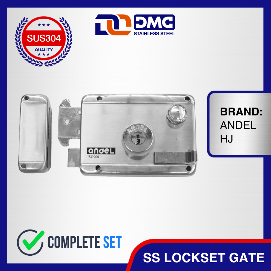 1SET Stainless Lockset for Gates Andel Gate Lock Stainless Steel ...