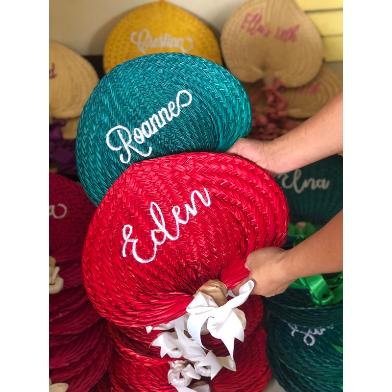 Abaniko Fan | Free Embroidery Logo / Name | Wedding Fan | Shopee ...