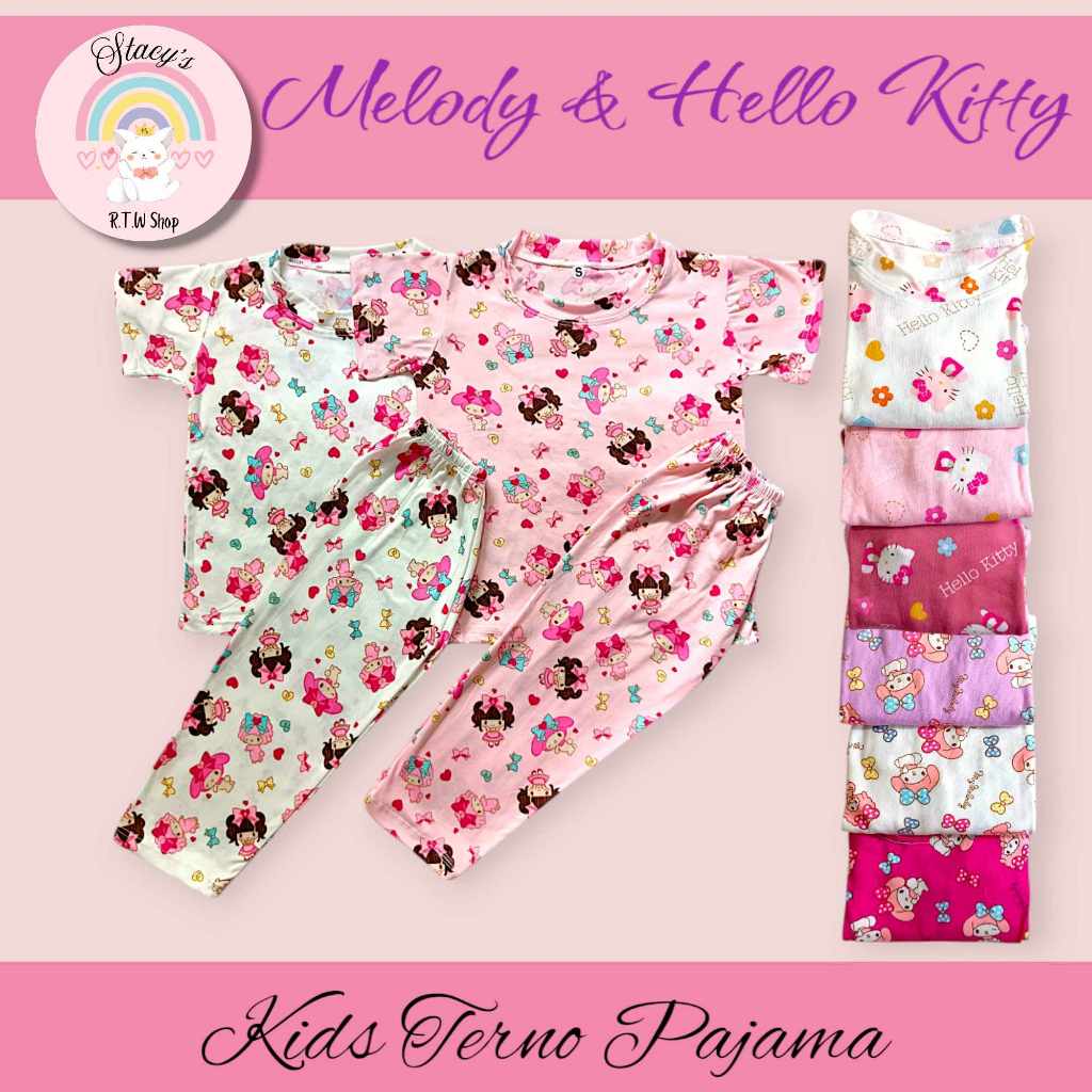 Kids Terno Pajama Set with Melody, HK Prints | Shopee Philippines