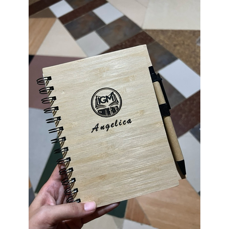 Personalized Engraved Bamboo Notebook with pen for Christmas Gift ...