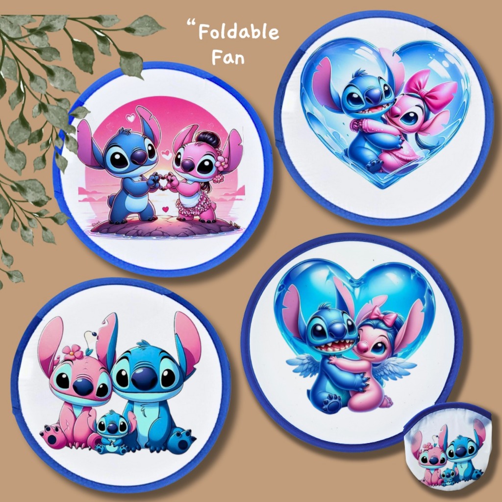 Stitch & Angela Souvenir Hand Fans Sun Protection for Guests Event ...