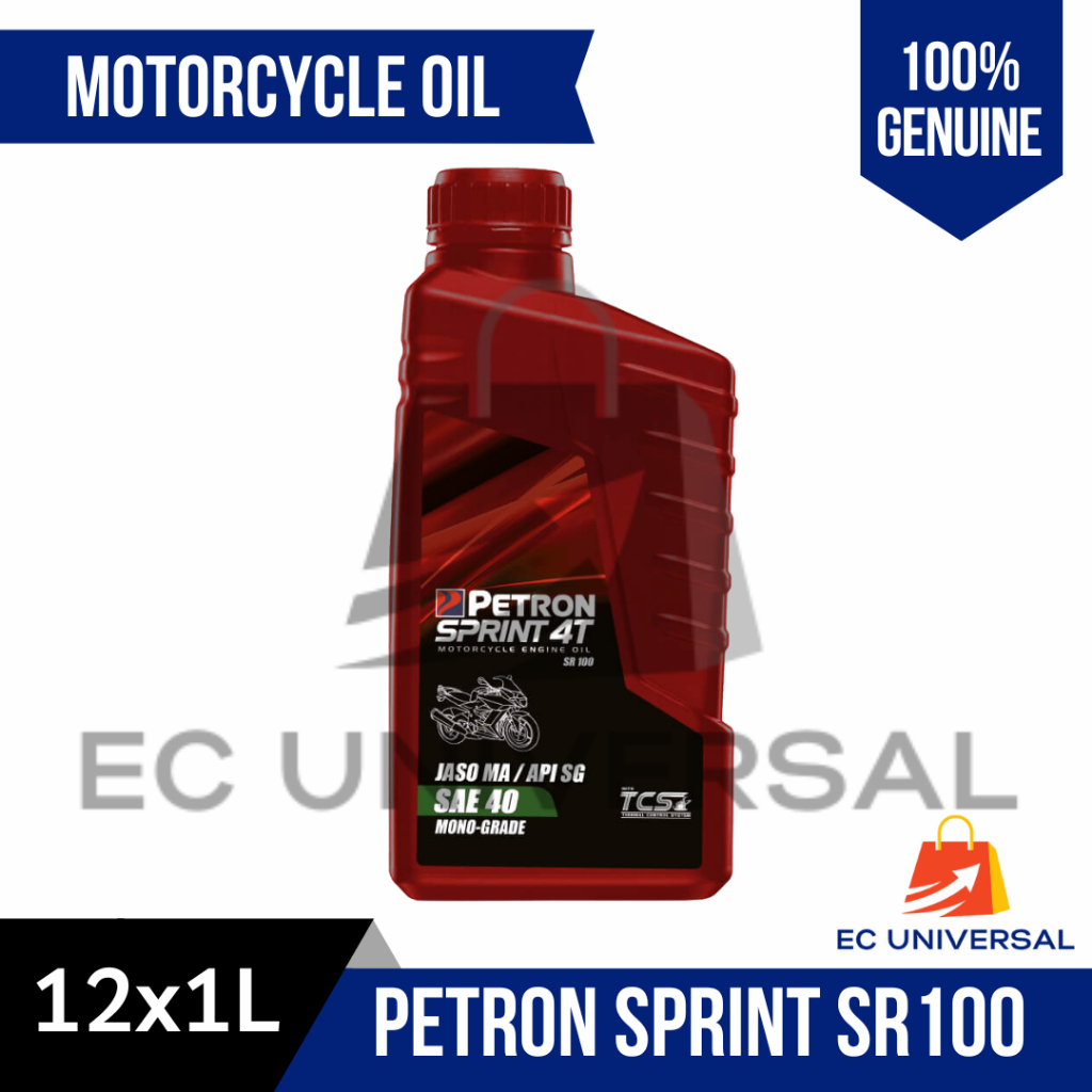 Petron Sprint 4T SR100 Monograde SAE 40 Motorcycle Oil 12x1L Liters Box ...