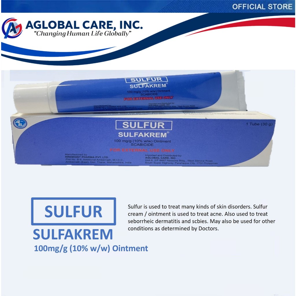SULFUR SULFAKREM+00mg/g (10% w/w) Ointment SCABICIDE 30g | Shopee Philippines