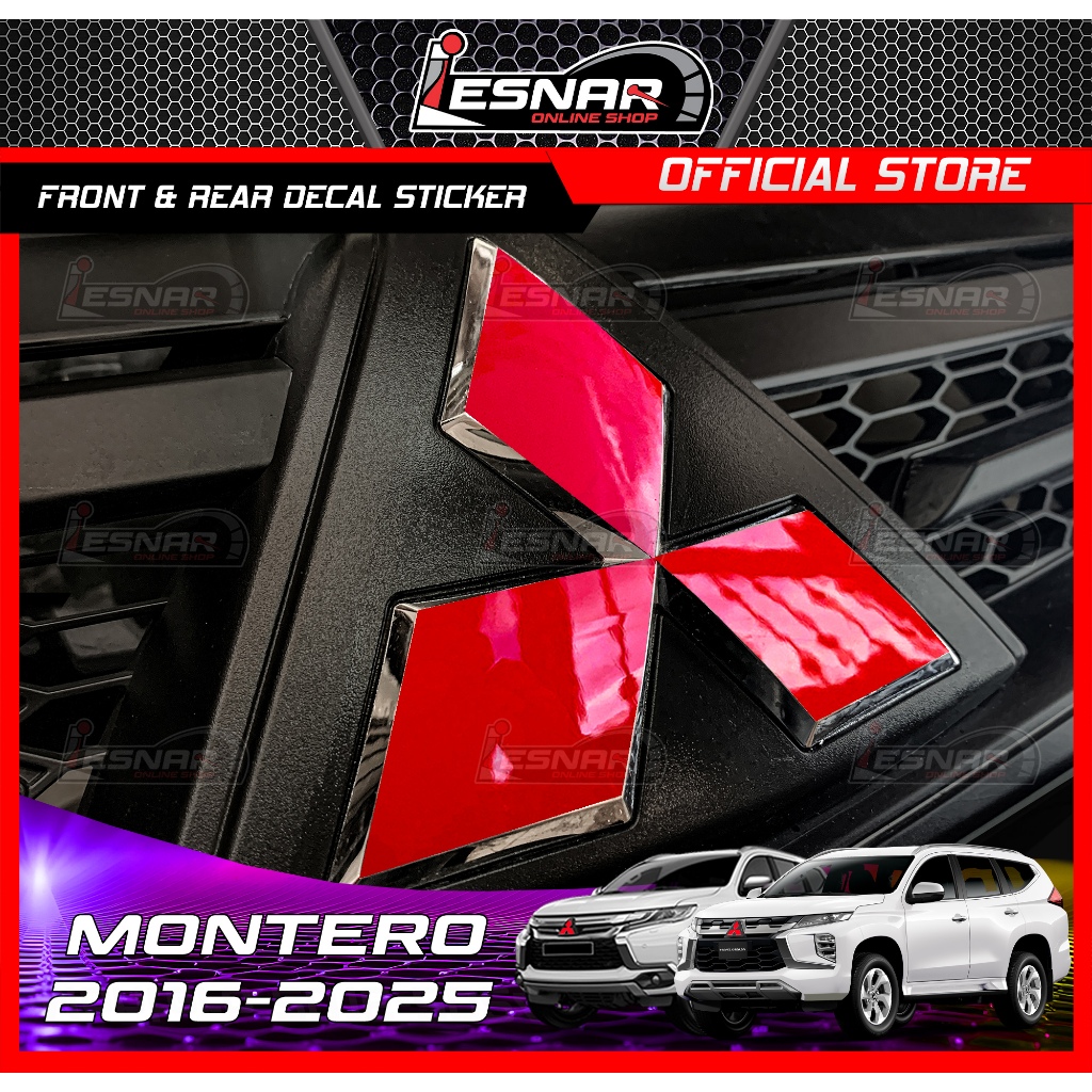 Mitsubishi Montero Sport 2016-2025 Front and Rear Logo Decal Sticker ...