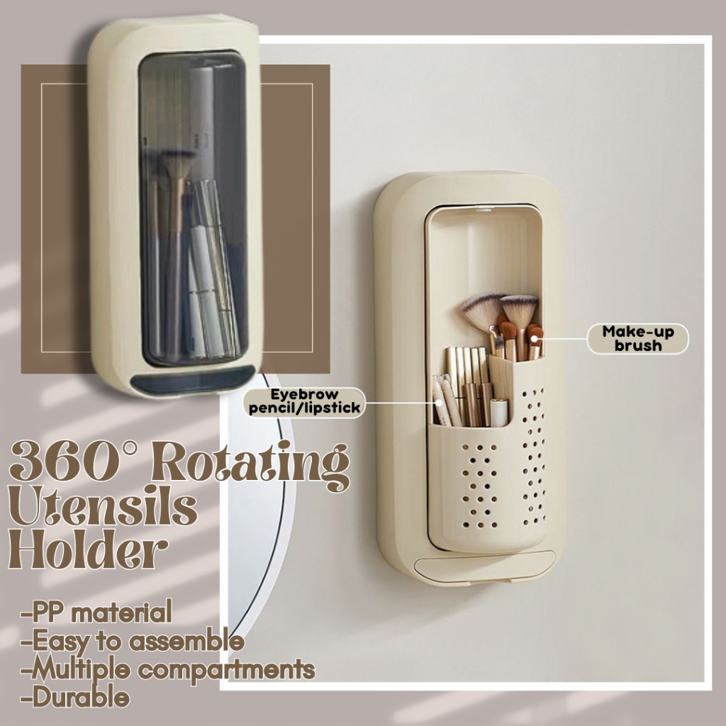 Round Drying Rack Rotating Utensils Holder Knife Fork Spoon Toothbrush ...