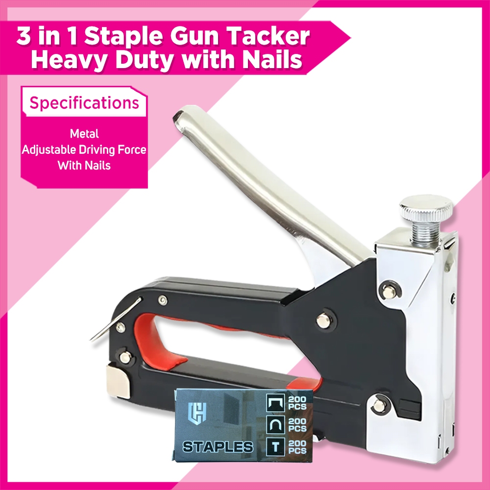 3 IN 1 Staple Gun Tacker Heavy Duty with Nails | Shopee Philippines