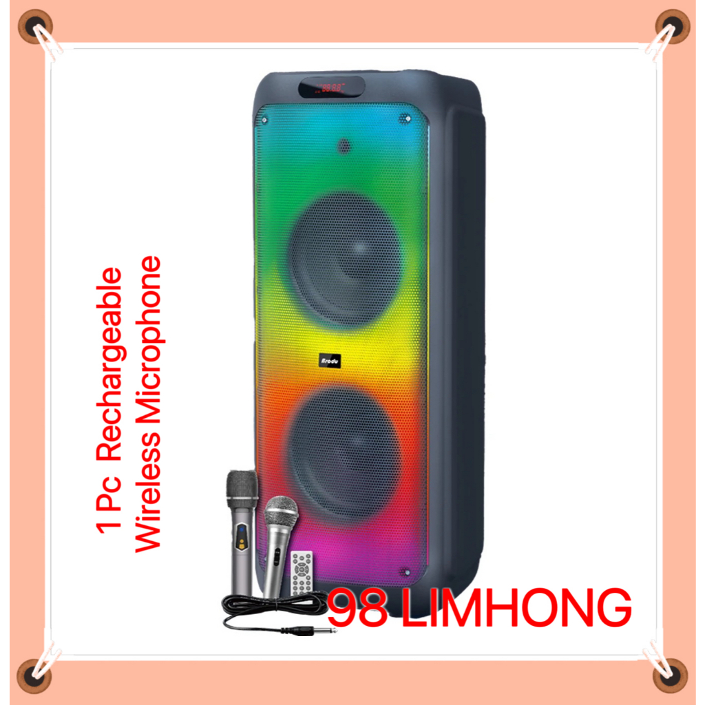 Speaker BTS-1938 Brodu 12 Inch Bluetooth Speaker with Rechargeable ...