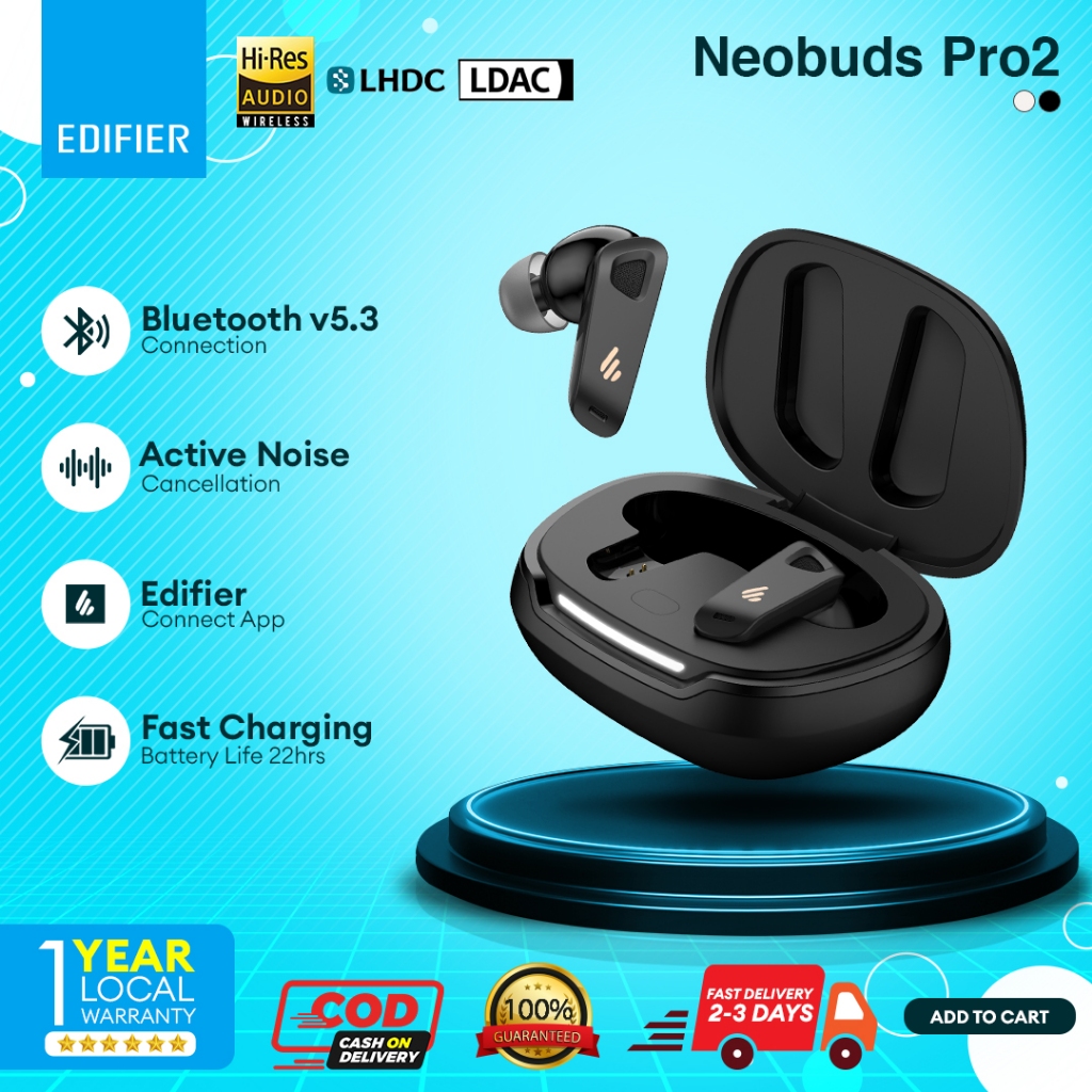 Edifier Neobuds Pro 2 Wide-Band Multi-Channel ANC Spatial Audio Hi-Res Audio LDAC 8 Microphone ...