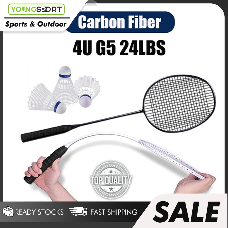 4U G5 24lbs Badminton Racket Full Carbon Fiber Training for Student ...