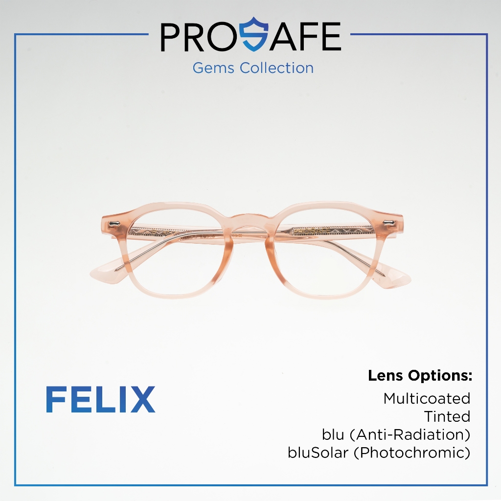ProSafe Felix (Acetate Eyeglasses) with choice of Tinted/Anti-Rad ...