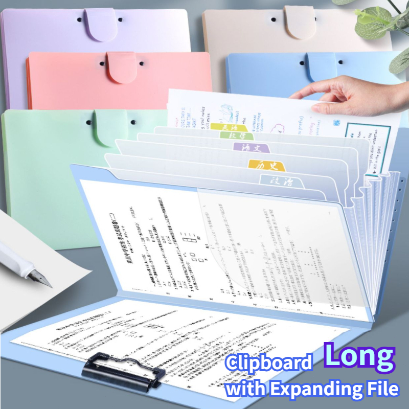2in1 Expanding File Folder with Clipboard Long Document Organizers 8 ...