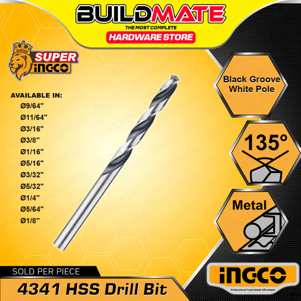 Buildmate x INGCO Metal Drill Bit Black Groove White Pole for Drilling ...