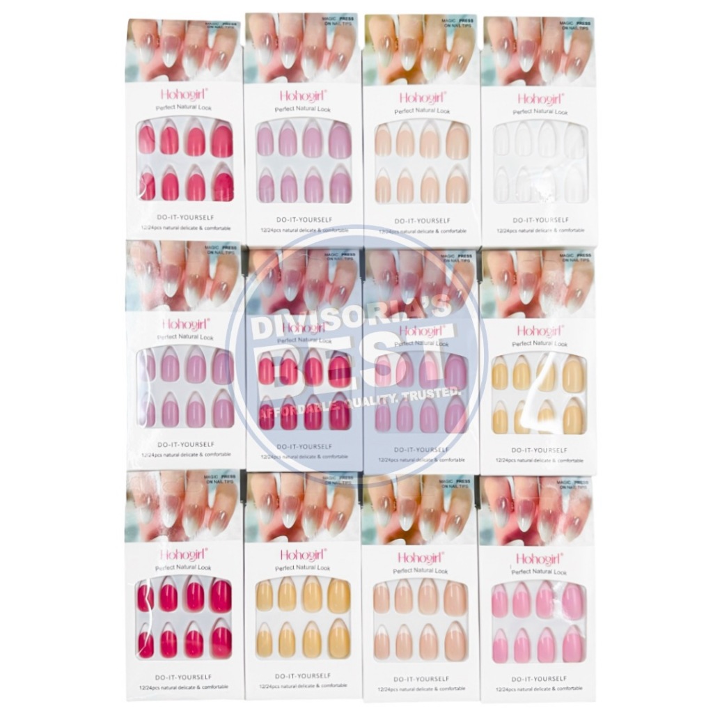 NA-29 (12 sets) 12 in 1 DIY Fake Nail Set With Adhesive Nail Art Set ...