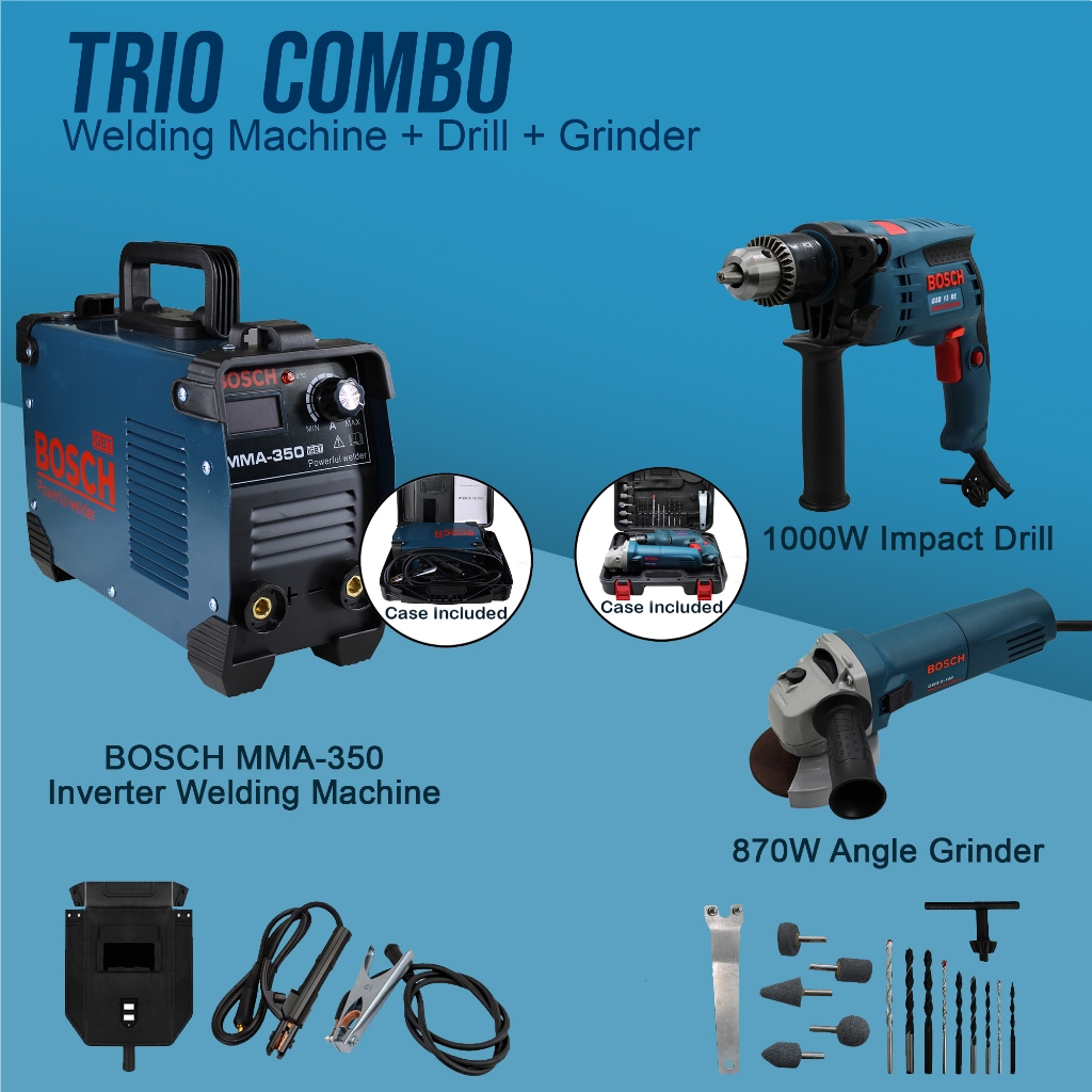 [ TRIO SET ] Powerful MMA-350 Welding Machine + 2in1 Powerful Grinder ...