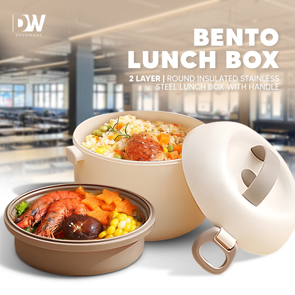 Double Layer Stainless Steel Lunch Box with Soup Bowl Removable ...