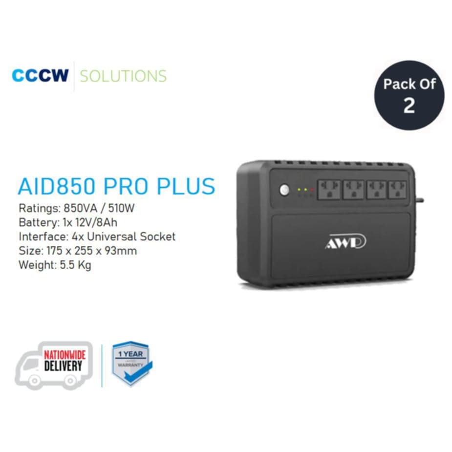AWP AIDE SERIES AID850 PRO + 850VA/510W Line Interactive, UPS | Shopee ...