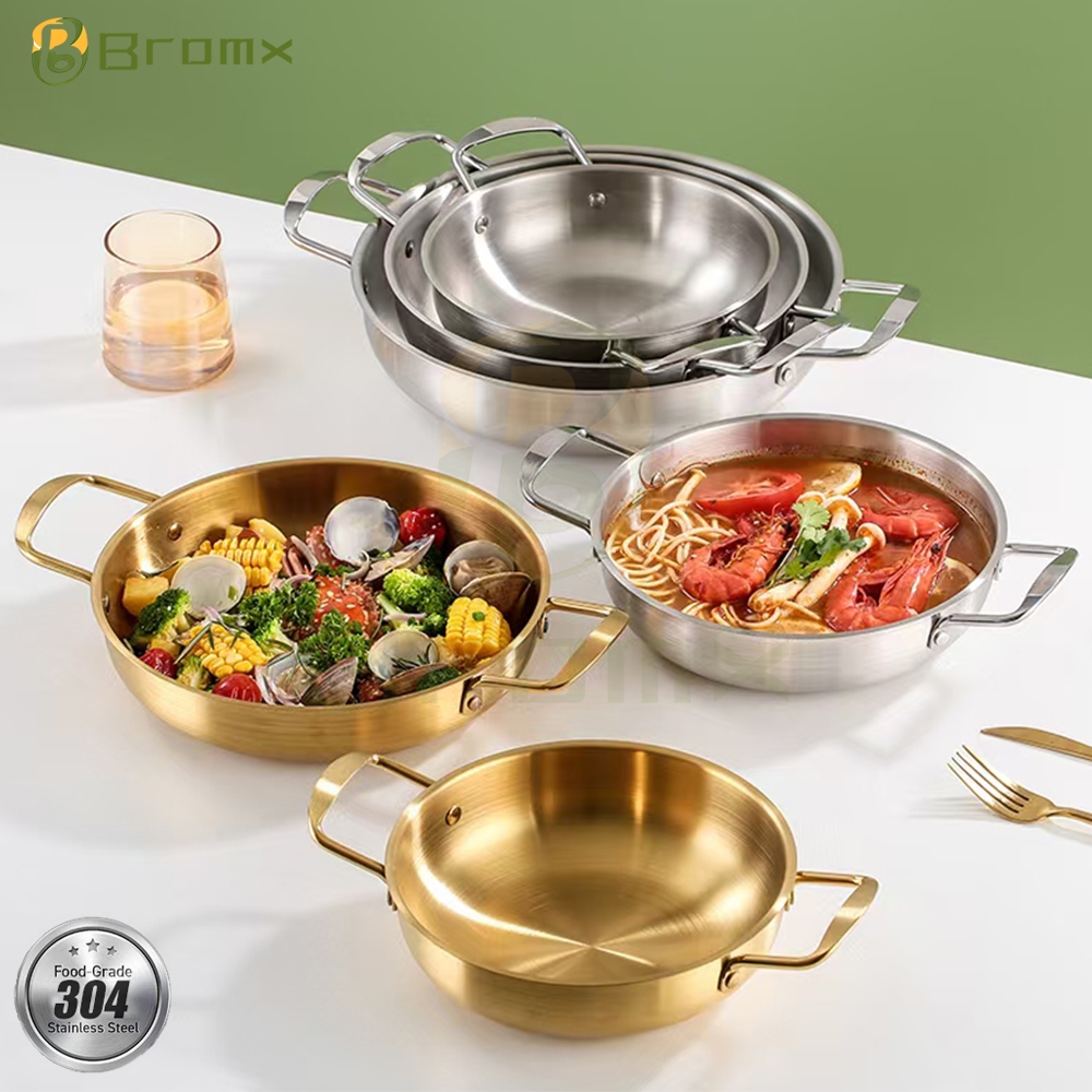 Korean Stainless Steel Cooking Pots Double Ear Thickened Seafood Pots ...