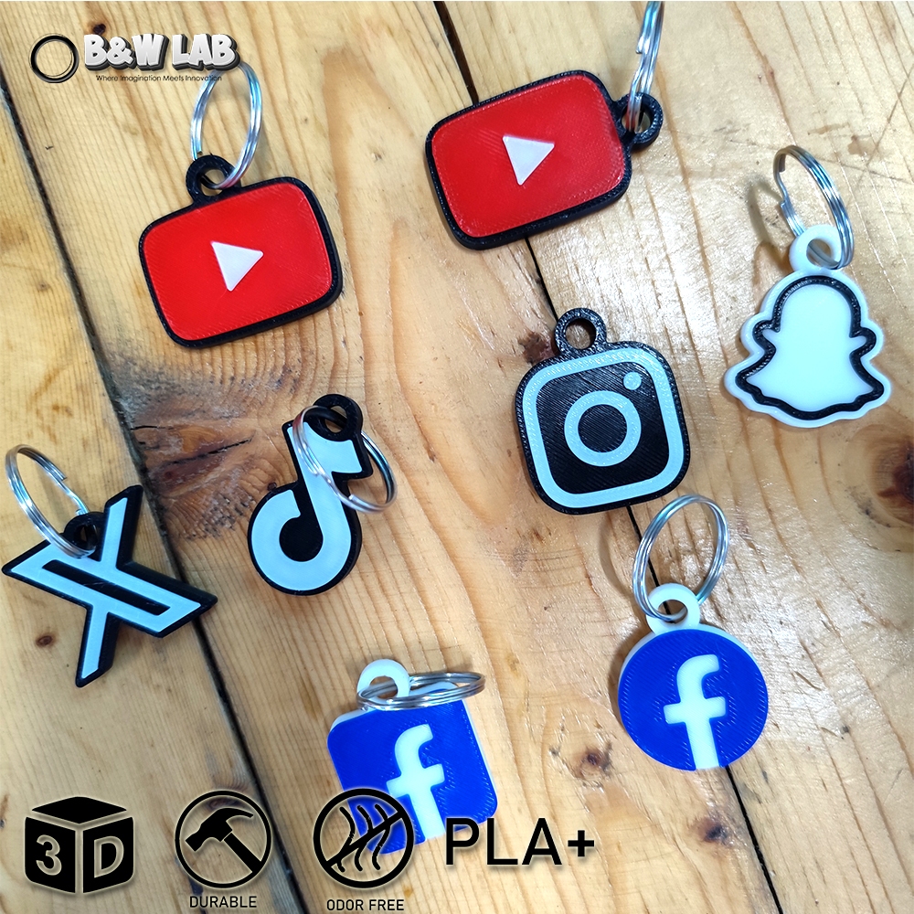 Social Media Mini Key Chain Socmed Key Chain Cute Design 4-5cm | Shopee ...