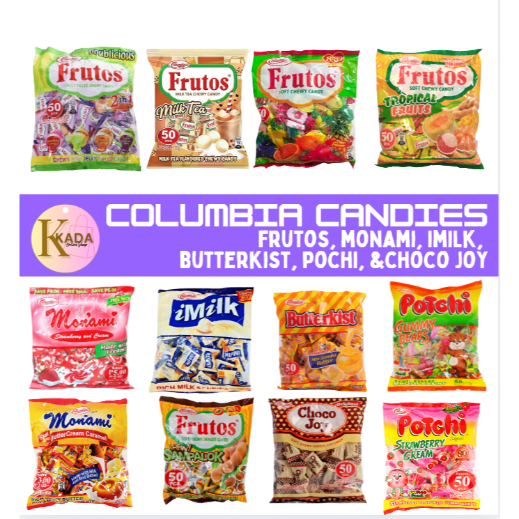 COLUMBIA Assorted Chewy Candies - Frutos, Imilk, Butterkist, Milk Tea ...