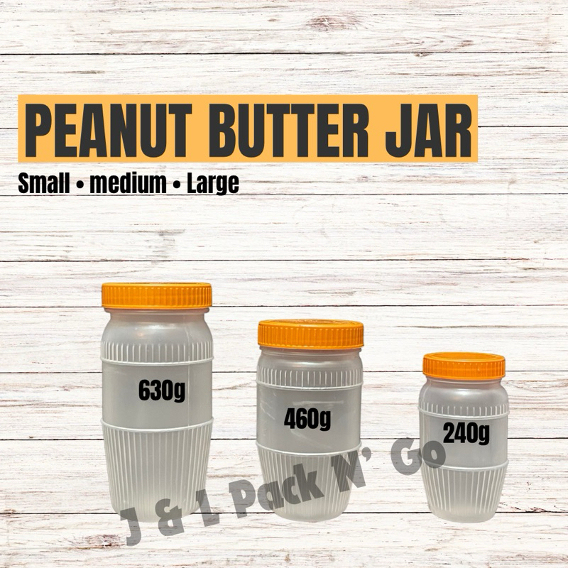 Peanut butter jar / Plastic Jar Small, Medium and Large Size | Shopee ...