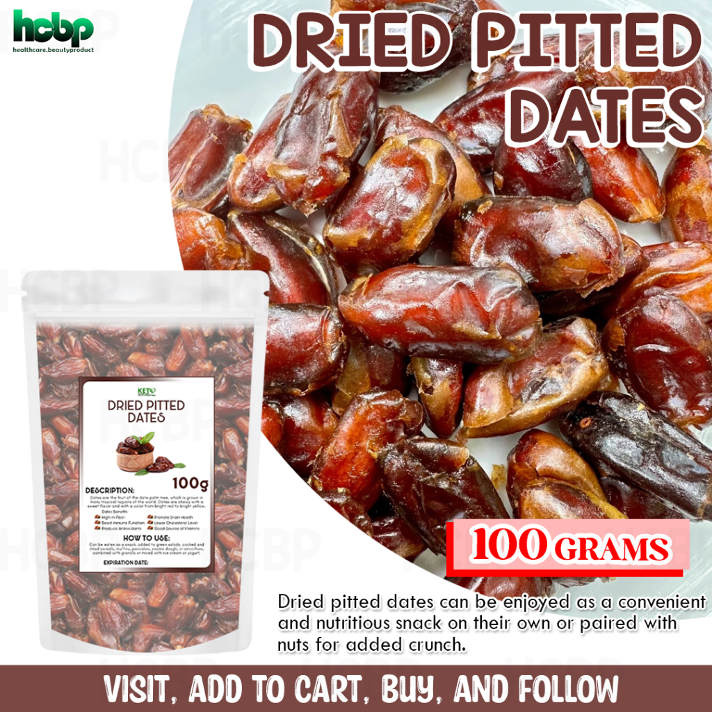 DATES 100g — Pitted, Seedless, Dried Fruits, Snack | Shopee Philippines