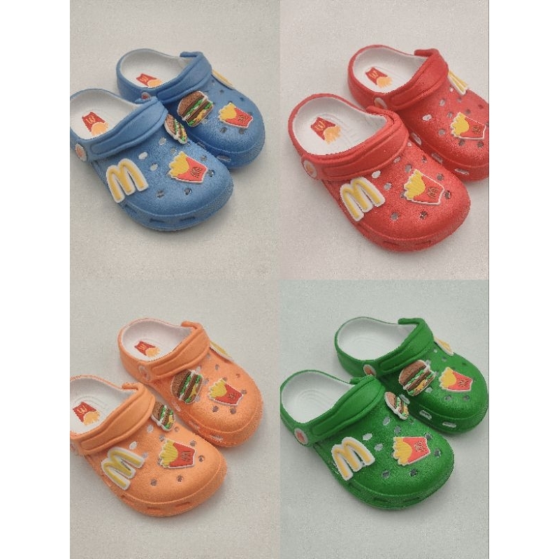 2024 Crocs and Mcdo co-branded flat sandals for kids | Shopee Philippines