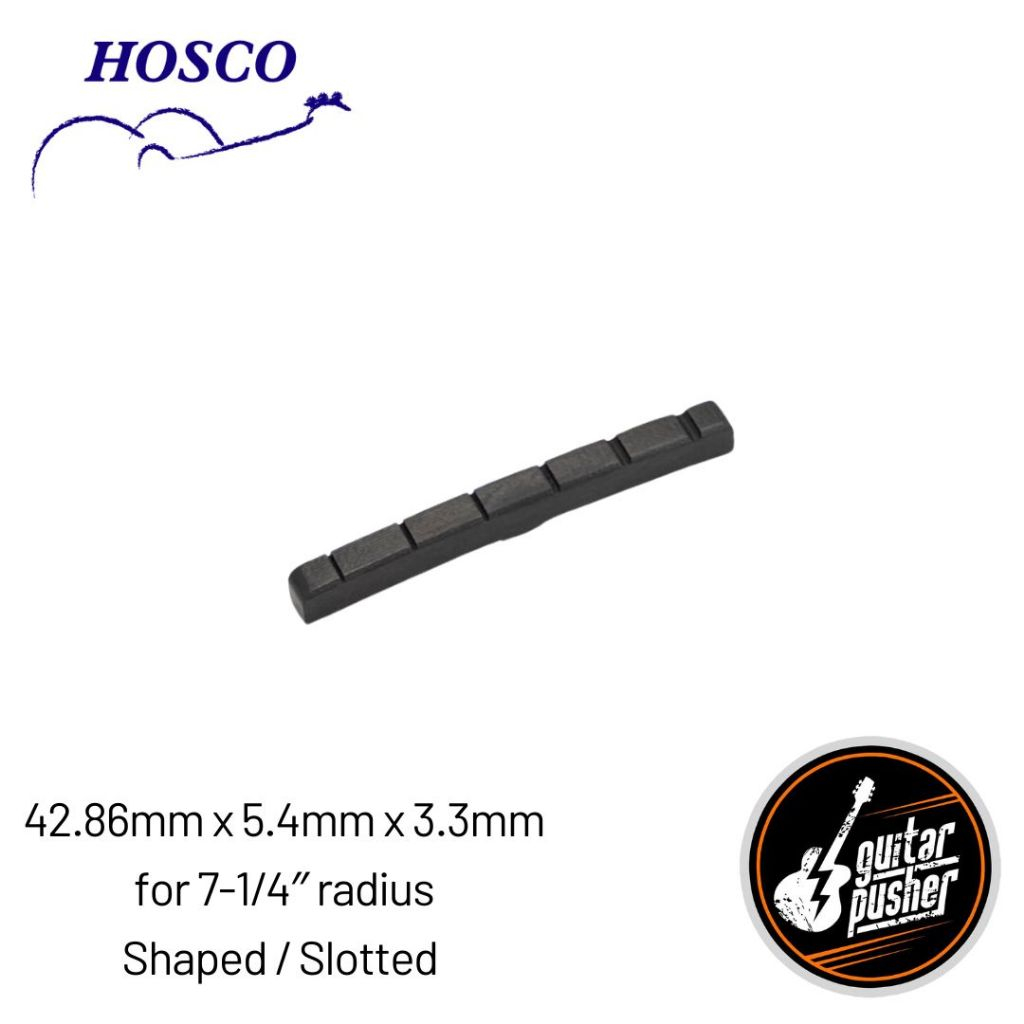 Hosco Hsbk Ns1 Shaped Slotted Black Bone Nut For Electric Guitars Fender Type Shopee
