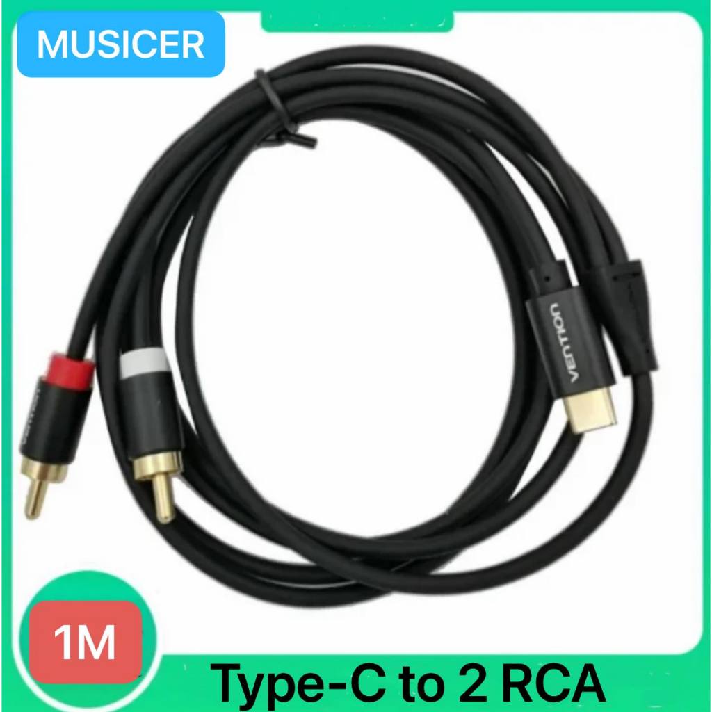 1M Type C To RCA Audio Cable 2 RCA Aux Cord ConverterAudio Line For ...