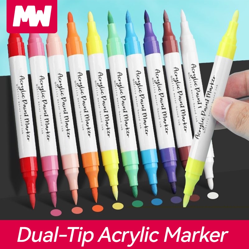 MW 12/24/36/48/60 Colors Dual-Tip Acrylic Marker Pen Set Highligher ...