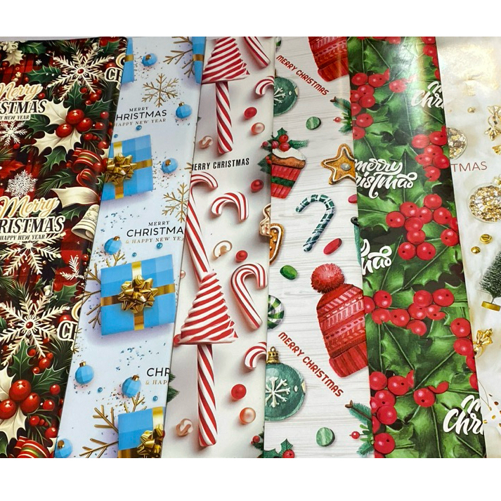 SALE Christmas Gift Wrapper Coated Glossy assorted by 50’s or 25’s ...
