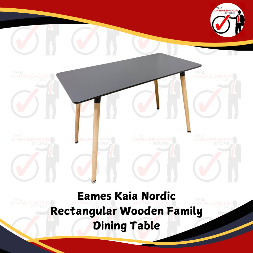Eames Kaia Nordic Rectangular Wooden Family Dining Table for 4 People | Shopee Philippines