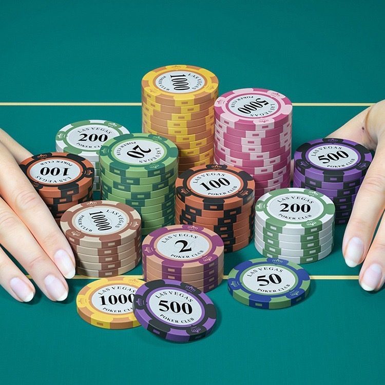 Numbered Poker Chips for Card Board Game for Texas Hold'em, Blackjack ...