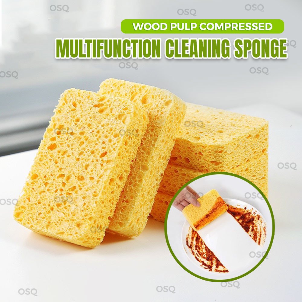 OSQ Multifunction Cleaning Compressed Wood Pulp Sponge For Kitchen ...